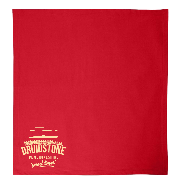 Druidstone Hotel Blankets. St Brides Bay Print and Embroidery